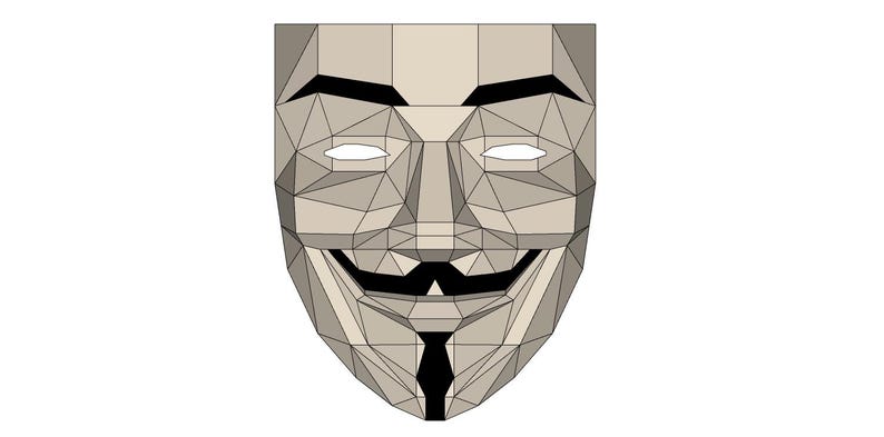 Guy Fawkes Mask DIY Template V for Vendetta/anonymous Papercraft ...