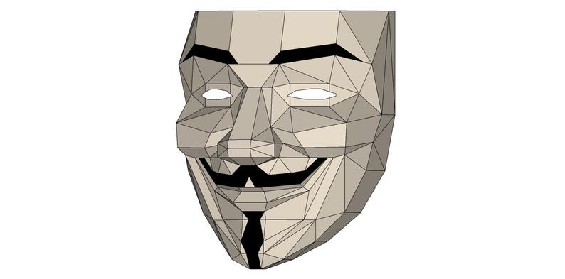 Guy Fawkes Mask DIY Template V for Vendetta/anonymous Papercraft ...