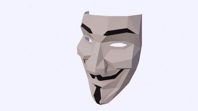 Guy Fawkes Mask DIY Template V for Vendetta/anonymous Papercraft ...