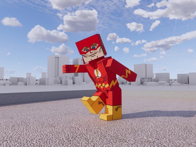 5 Point Articulated Papercraft Superhero Figure DIY Miniature Superhero ...