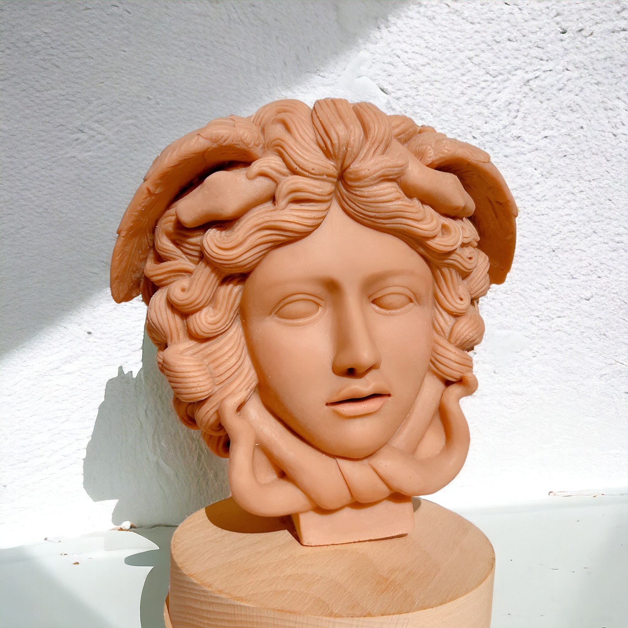 Medusa Head Statue, Greek Sculpture Medusa, Candle Mold Statues, Medusa ...