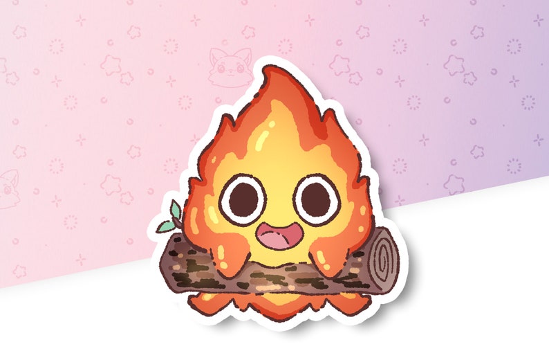 Kawaii Fire Cute Little Fireplace Waterproof Kawaii Witchy Sticker for ...