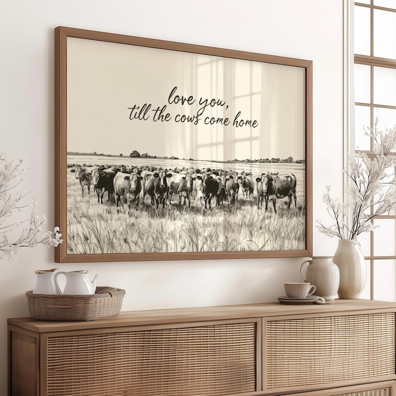 Cows Come Home Nursery Wall Art: Rustic Western Print (digital Download ...