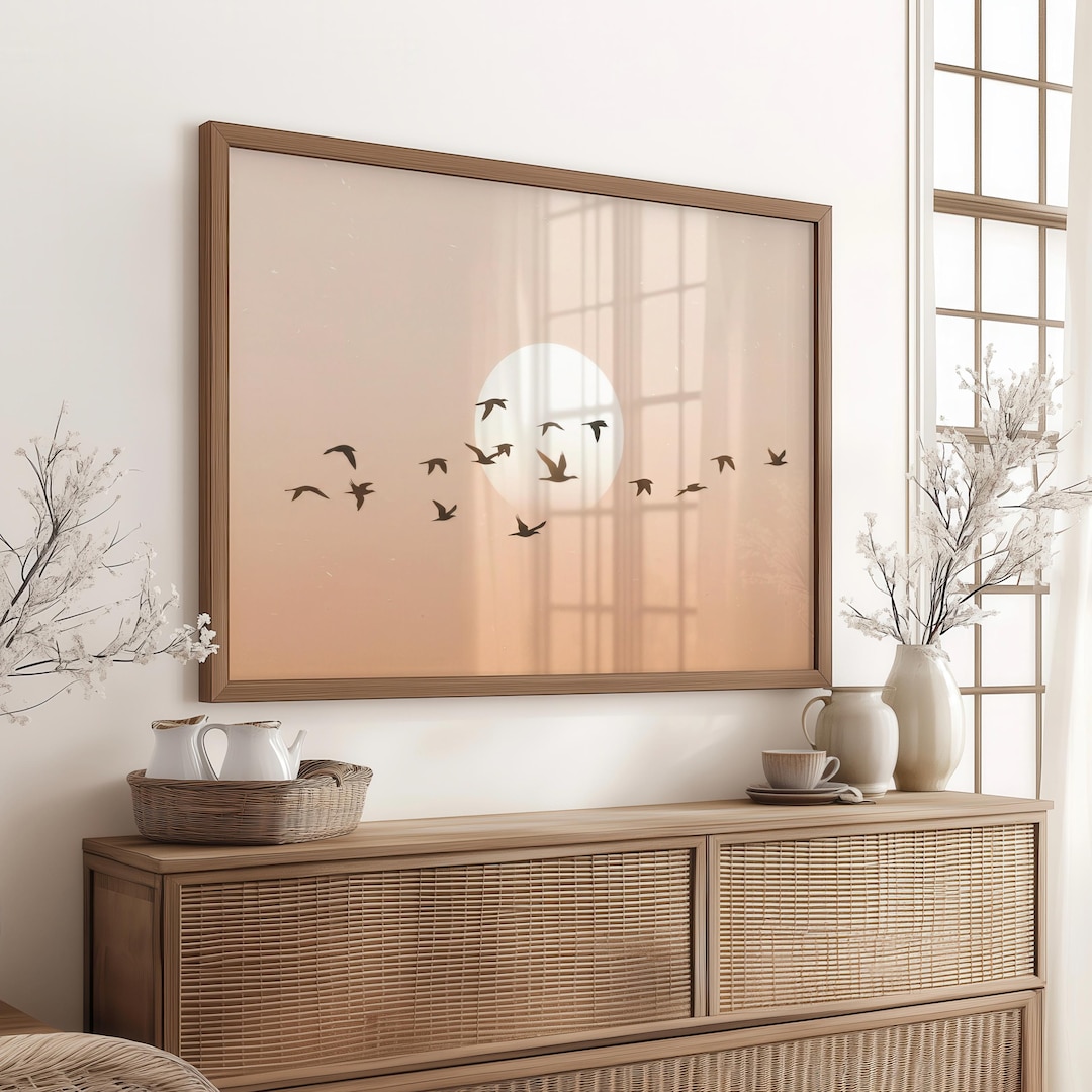 Horizontal Birds Printable Wall Art, Flying Birds Art Poster ...