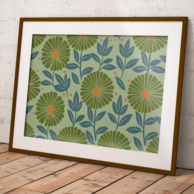 Horizontal Matisse Print, Green Minimalist Abstract Print, Horizontal ...