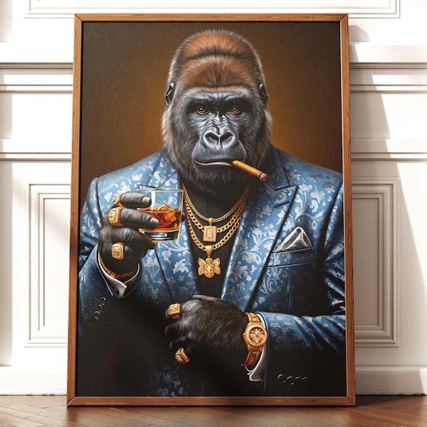 Gorilla Wall Art - Etsy UK