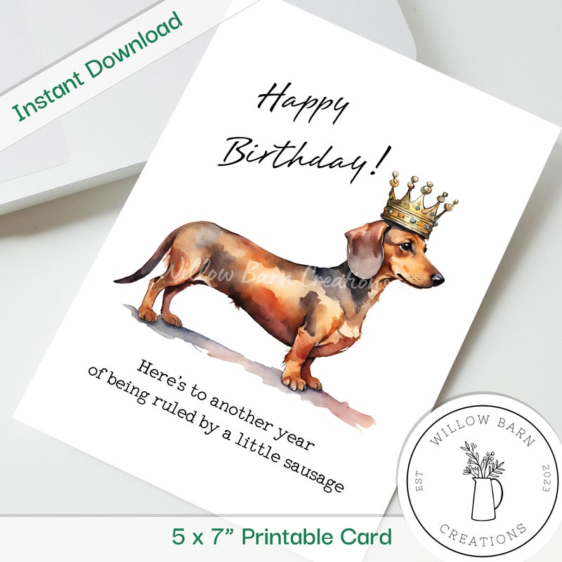 Dachshund Birthday Card - Etsy
