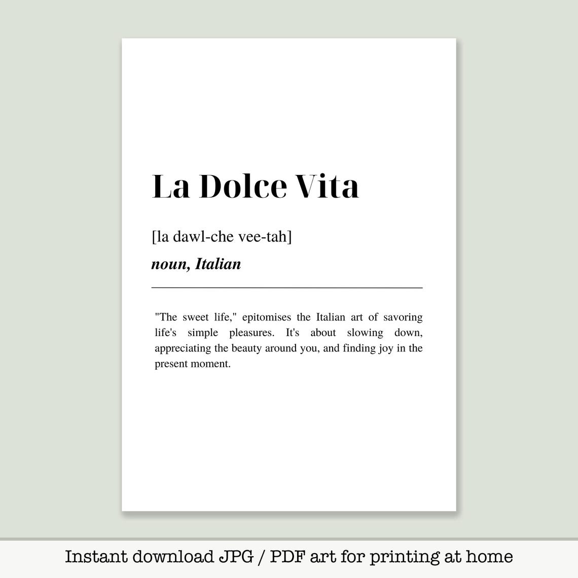 La Dolce Vita Print Poster (digital Download) | Italian Good Life ...