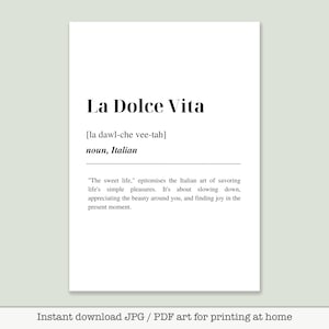 La Dolce Vita Print Poster (digital Download) | Italian Good Life ...