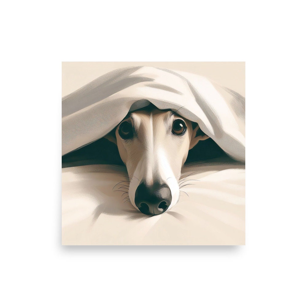 Whippet / Greyhound Art Print Minimalist Line Art Print for Whippet ...