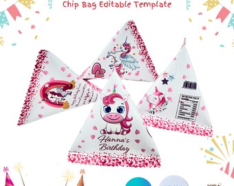Editable Christmas Template Triangle Chip Bag/goodies Bag/gift - Etsy
