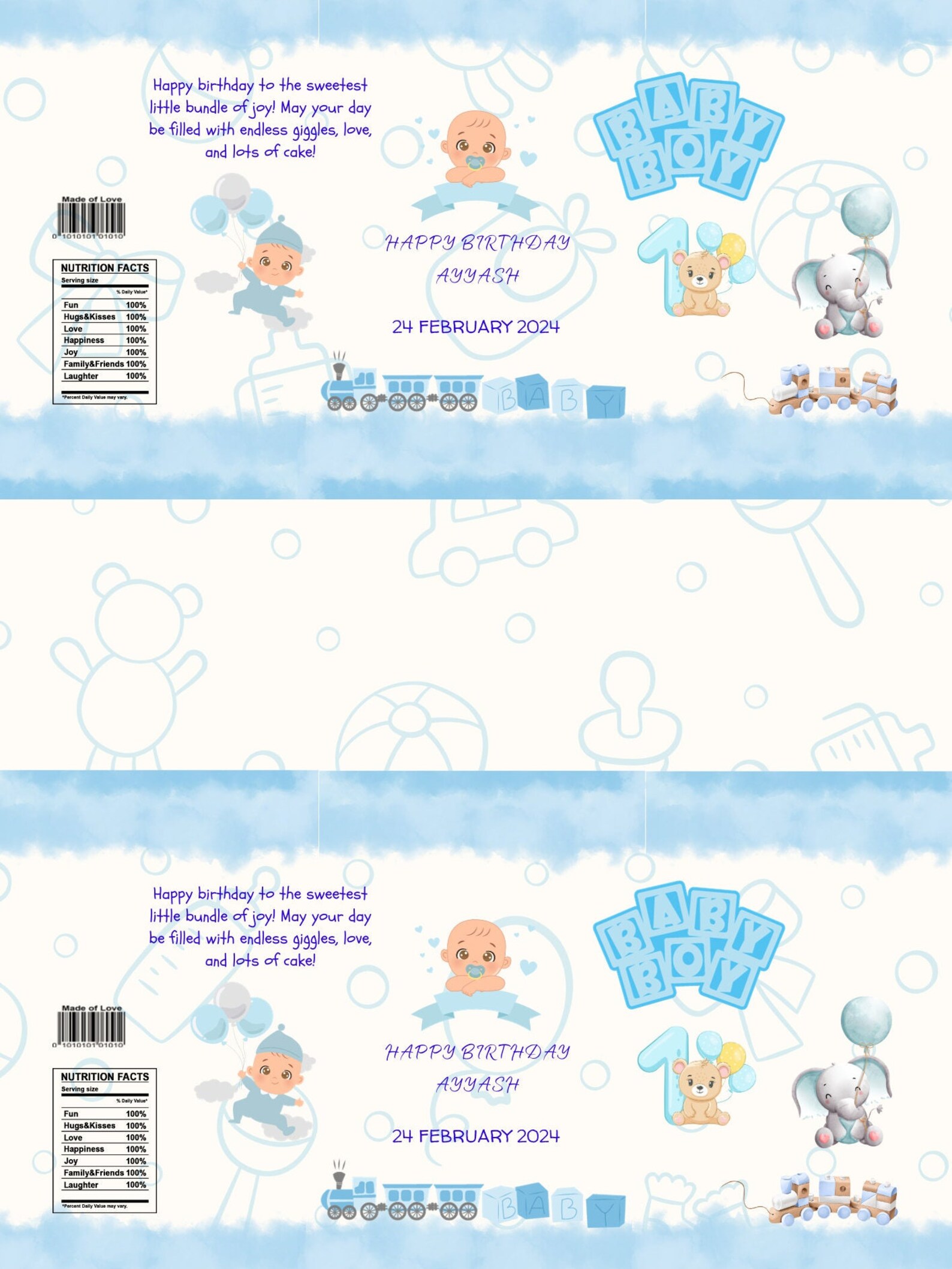 Editable Birthday Triangle Chip Bag Wrapper Template, Snack Cookie ...