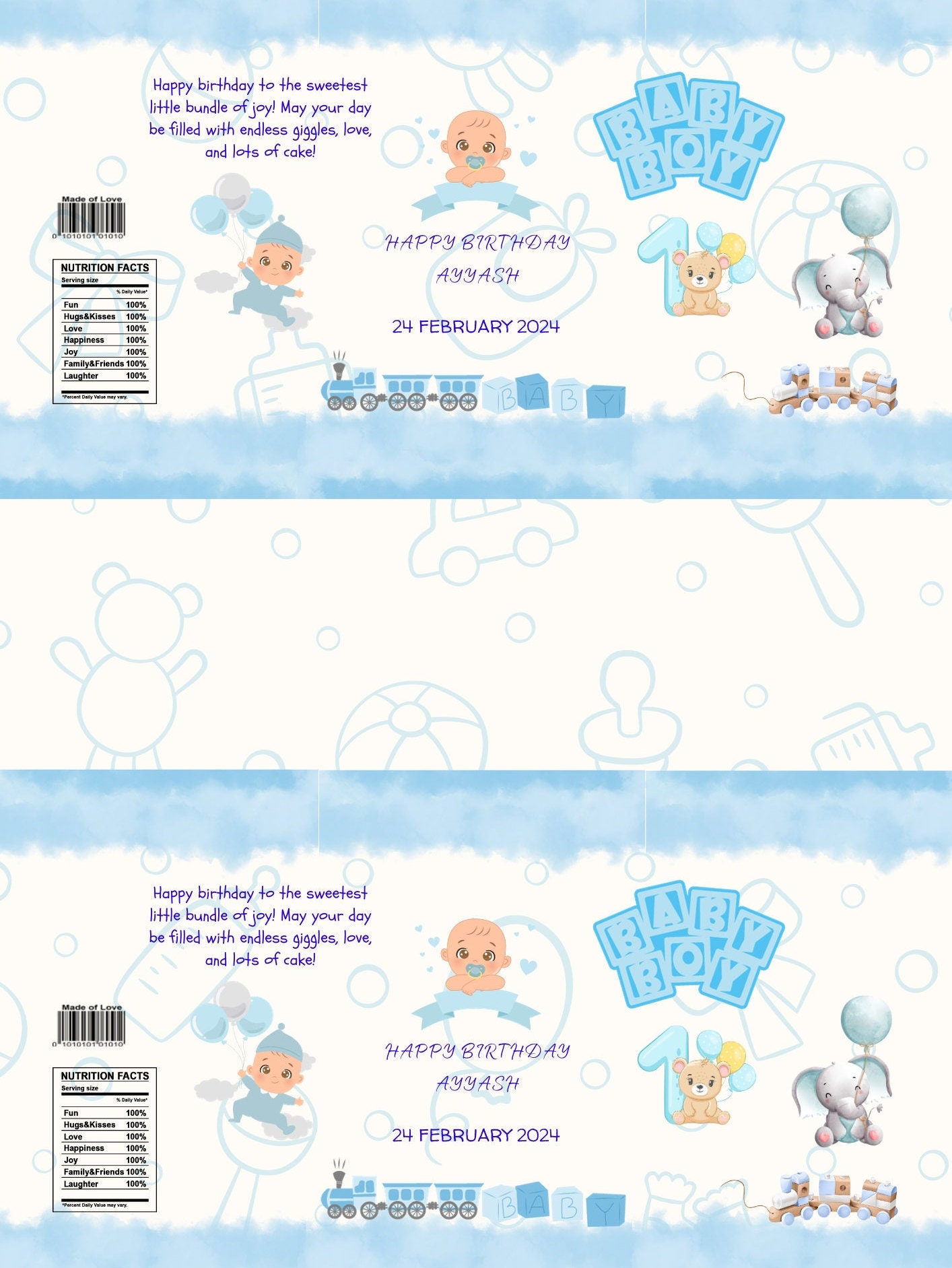 Editable Birthday Triangle Chip Bag Wrapper Template, Snack Cookie ...