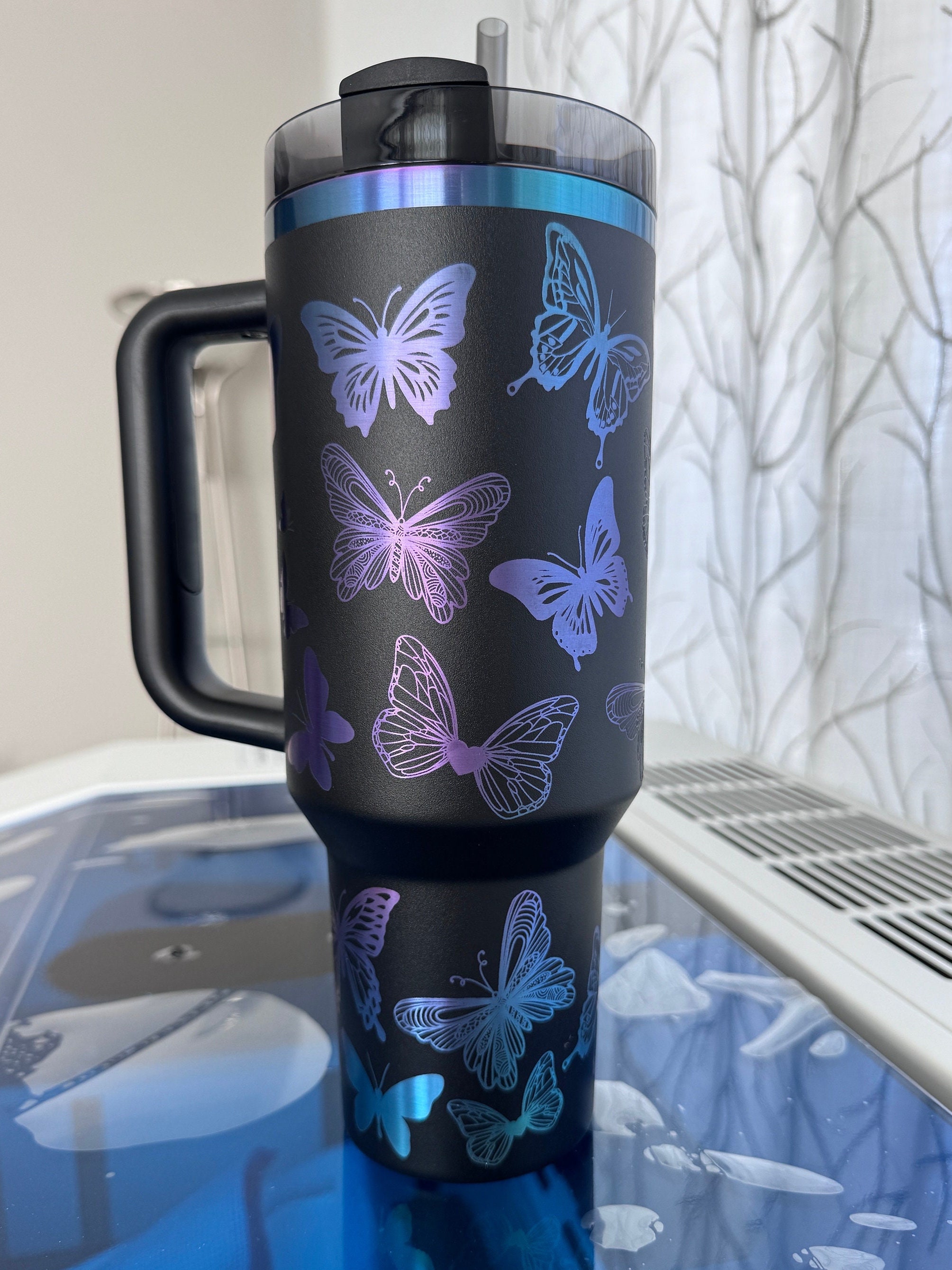 Chroma Stanley Butterfly Tumbler 40oz Custom Laser Engraved Authentic ...