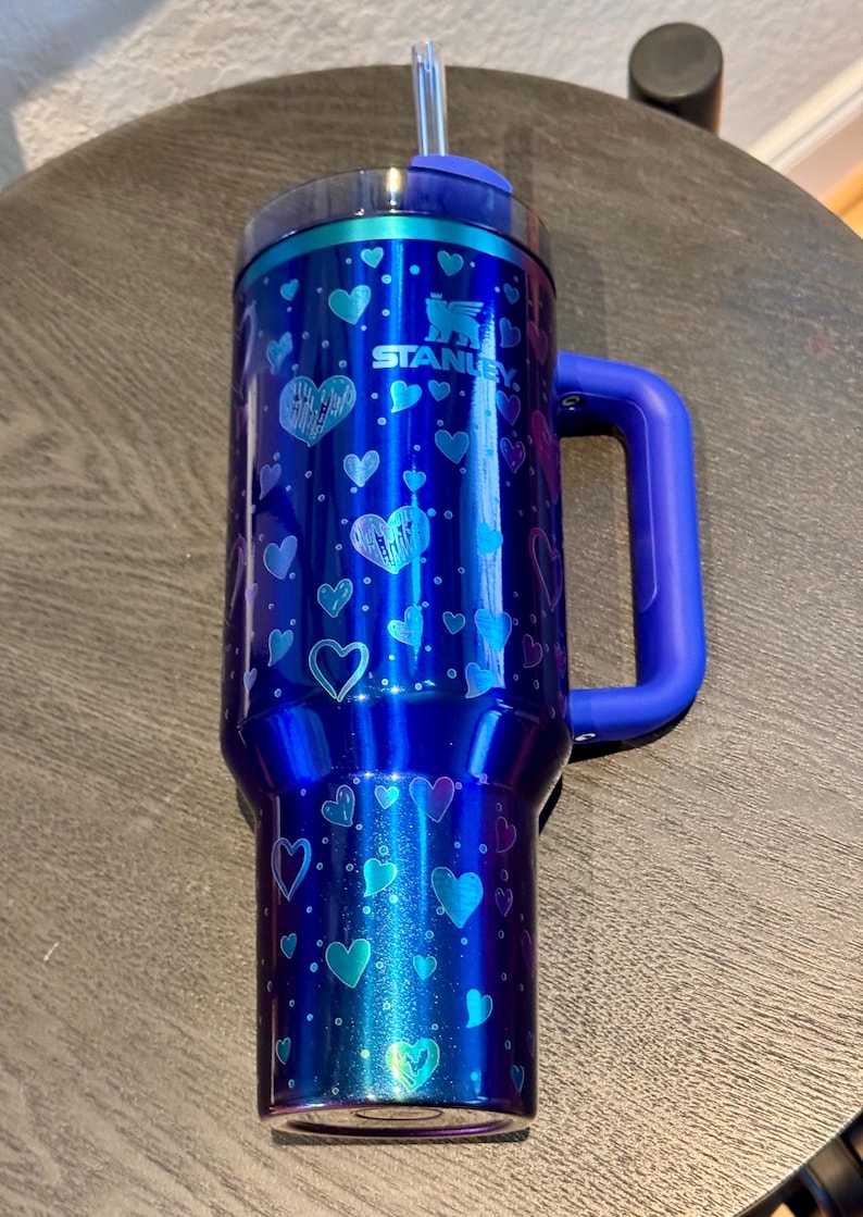 Stanley Star Shine 40oz Tumbler: Laser Engraved Hearts Valentine's ...