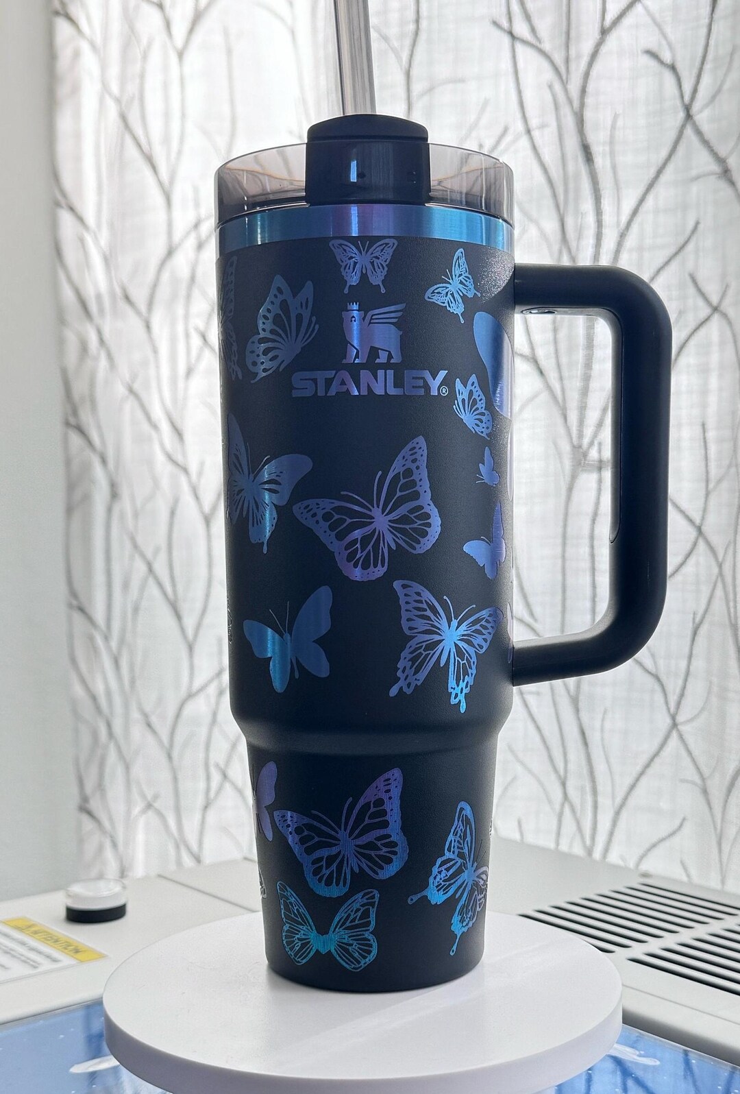 Laser Engraved Butterfly Stanley Tumbler - 30oz Chroma Quencher - Etsy