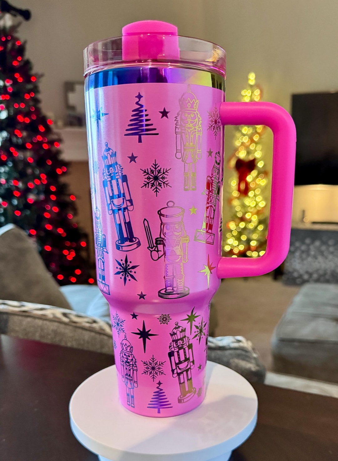 Nutcracker Tumbler Winter Pink Chroma Multi Color 40oz Custom Laser ...