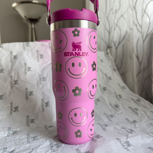 Pink Stanley With Flowers - Etsy