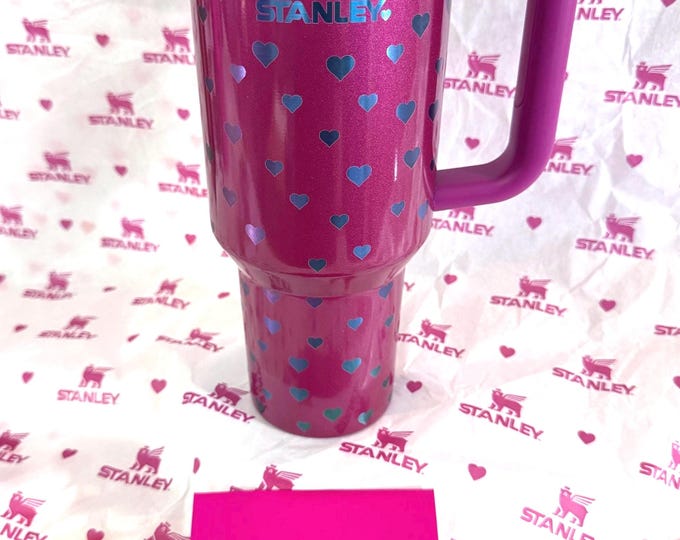 Ruby Hearts Stanley Red/pink Personalized Laser Engraved 40oz, 30oz ...