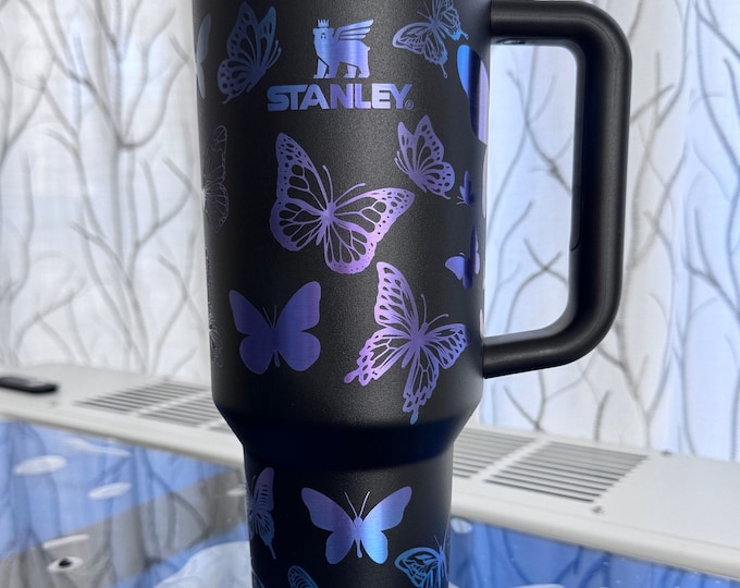 Chroma Stanley Butterfly Tumbler 40oz Custom Laser Engraved Authentic ...
