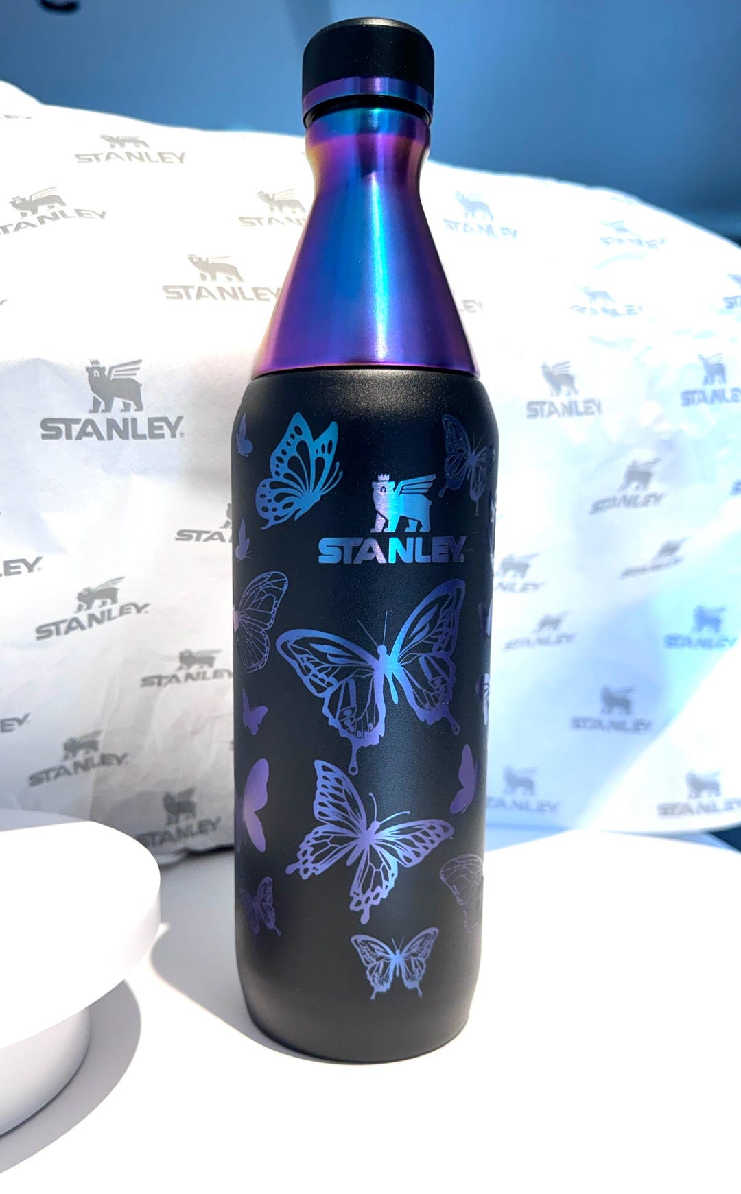 Chroma Stanley Butterfly Slim Bottle 20oz Custom Laser Engraved ...