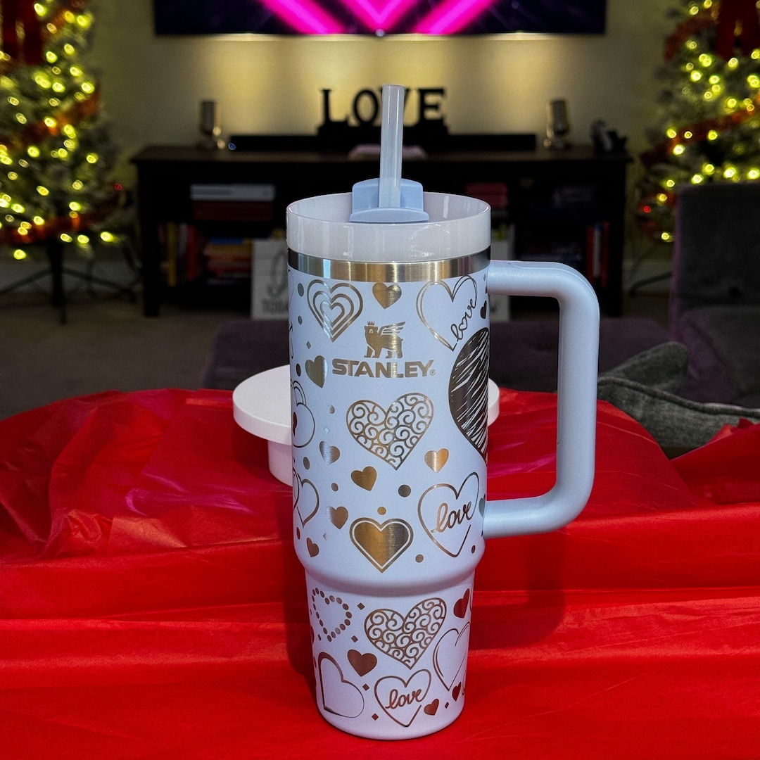 Stanley Tumbler Heather Blue 30oz Custom Laser Engraved Authentic ...