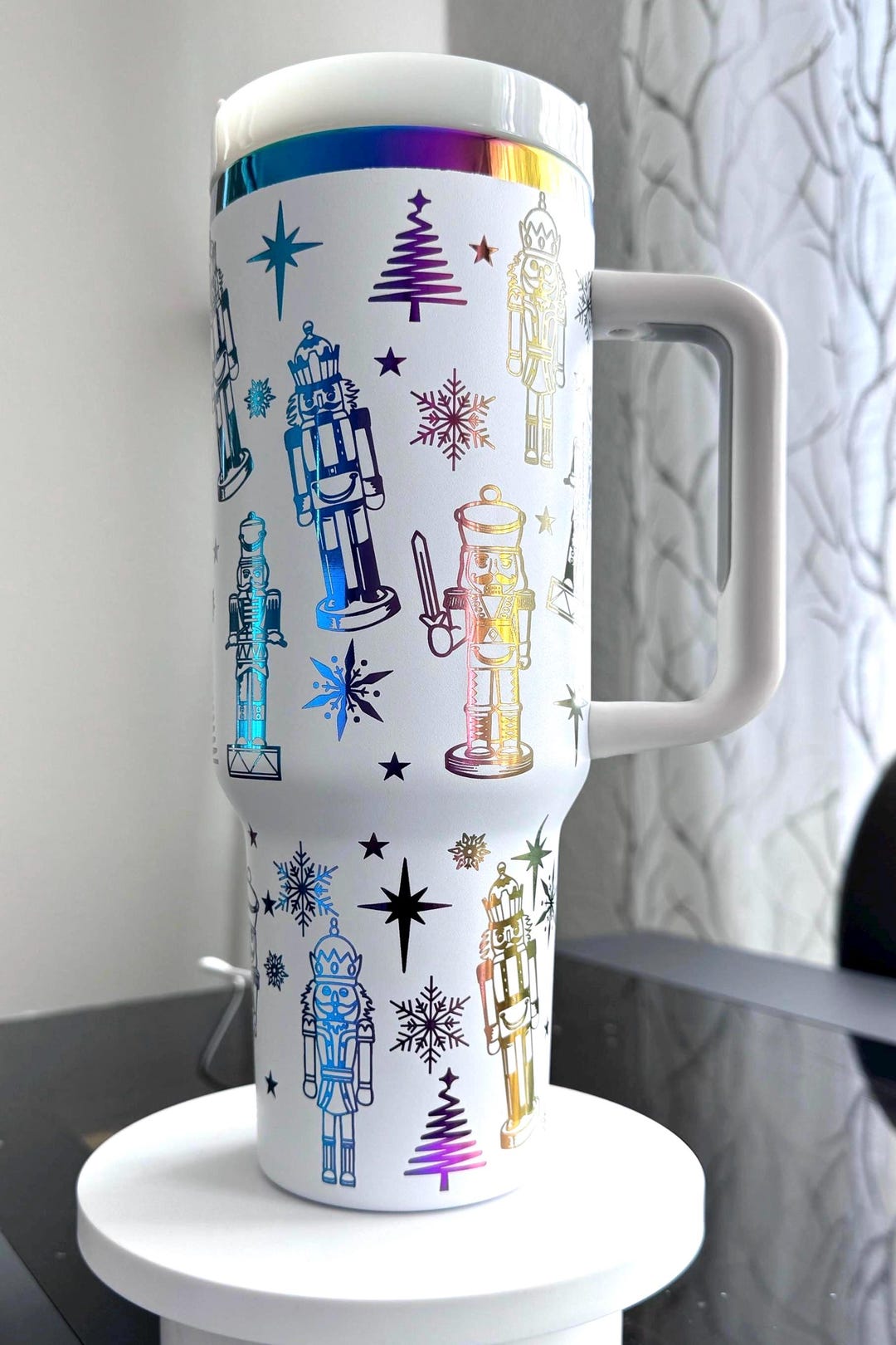 Nutcracker Tumbler 40oz Custom Laser Engraved Style Cup White ...