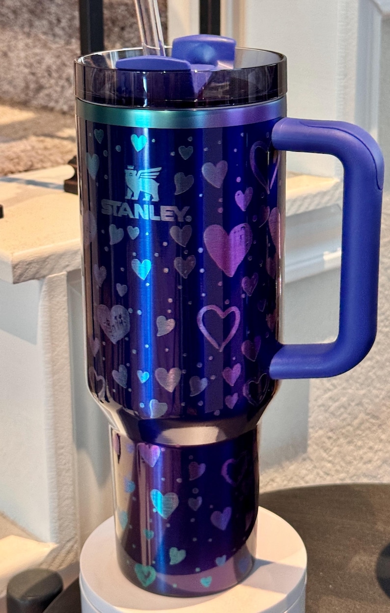 Stanley Star Shine 40oz Tumbler: Laser Engraved Hearts Valentine's ...