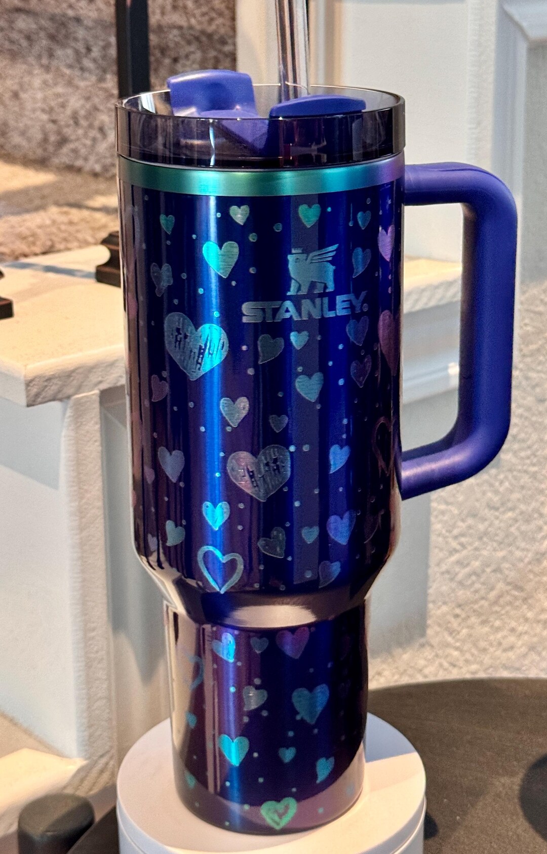 Stanley Star Shine 40oz Tumbler: Laser Engraved Hearts Valentine's ...