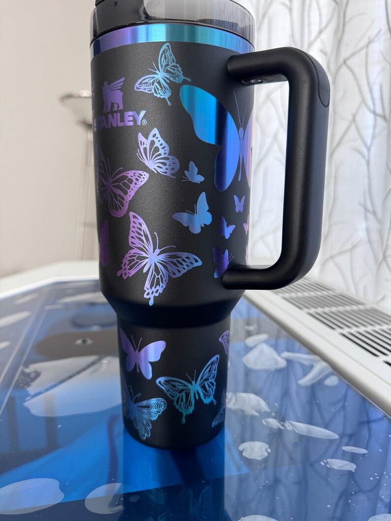 Chroma Stanley Butterfly Tumbler 40oz Custom Laser Engraved Authentic ...