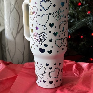 Rainbow Hearts Cup 40 Oz Cute Custom Laser Engraved Cute Anytime Love ...