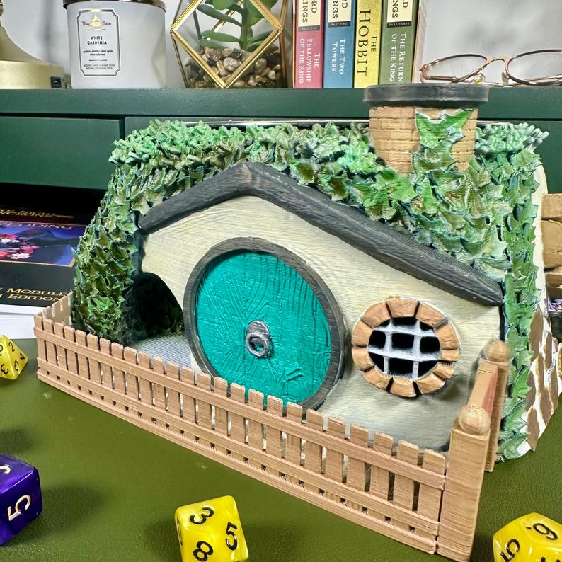 Hand-painted Dice Tower With Snack Bowl: Fantasy Burrow Dnd Game ...