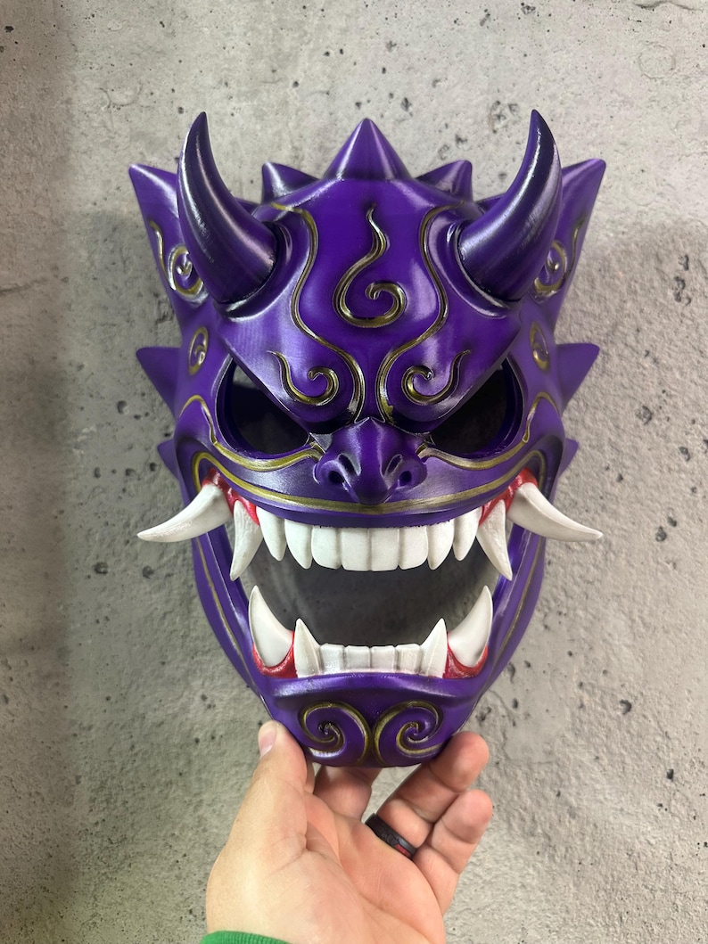 Purple Oni Style Ghost-type Mempo Mask for Cosplay, Anime Decor - Etsy