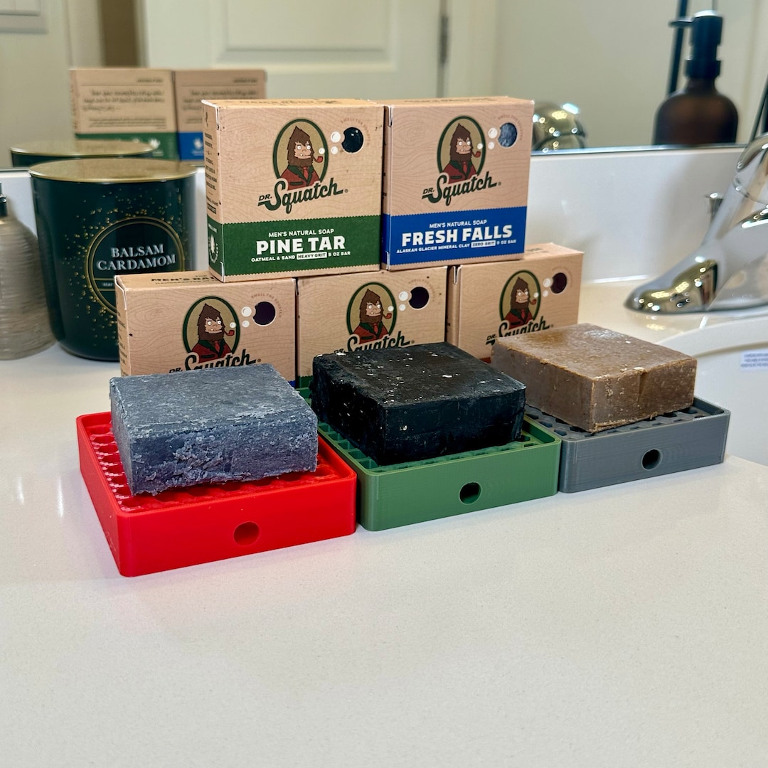 Modern Soap Bar Holder With Drain: Dr. Squatch Compatible - Etsy