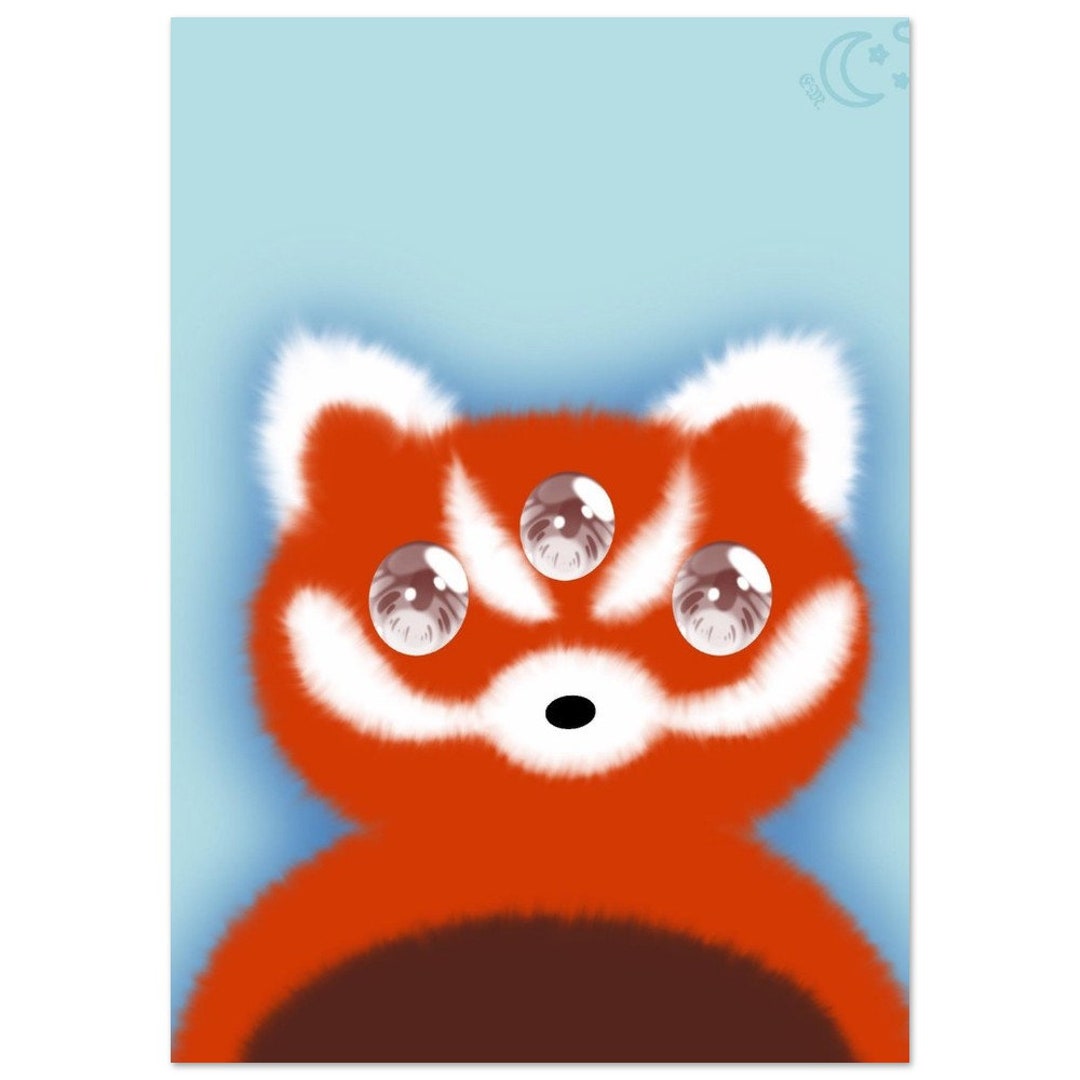 The Mighty Red Panda Drawing/illustration Premium Matte Paper Poster A4 ...