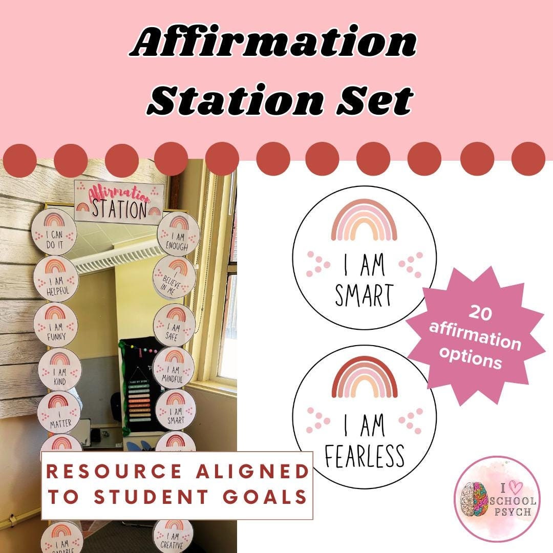 Affirmation Station Set | Classroom Calm Corner, Counseling, School ...