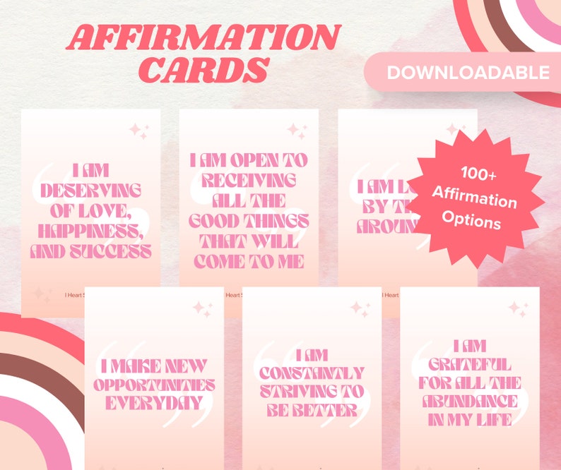100+ Mental Health Affirmation Cards (downloadable) | for a School ...