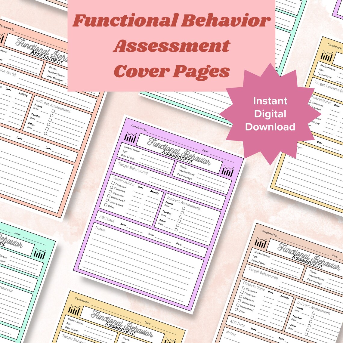 Functional Behavior Assessment Organization Cover Page | School ...