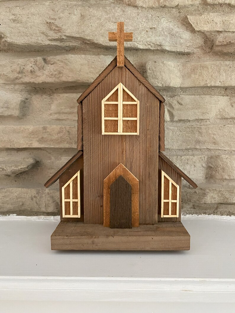 Handmade Decorative "old Country Church" Made From Reclaimed Vintage ...
