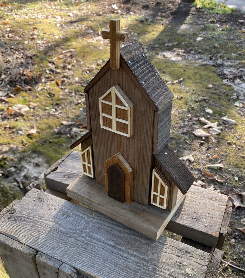Handmade Decorative "old Country Church" Made From Reclaimed Vintage ...