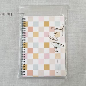 Personalized Retro Notebook Checkered Design Diary Custom for Her ...