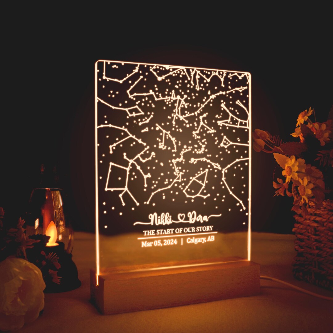 Personalized Constellation Map/star Map Night Light/custom Star Map by ...