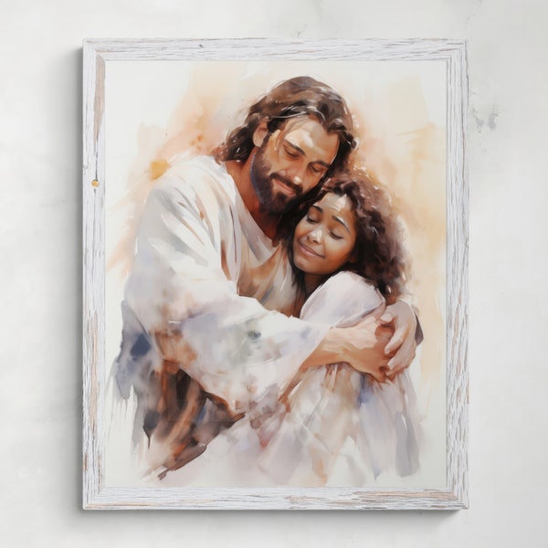Jesus Hugging Woman - Etsy