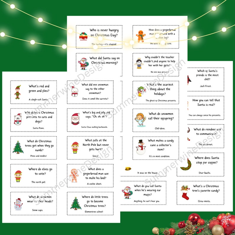 Christmas Lunch Box Jokes, Lunch Box Notes for Kids, Christmas Lunchbox ...