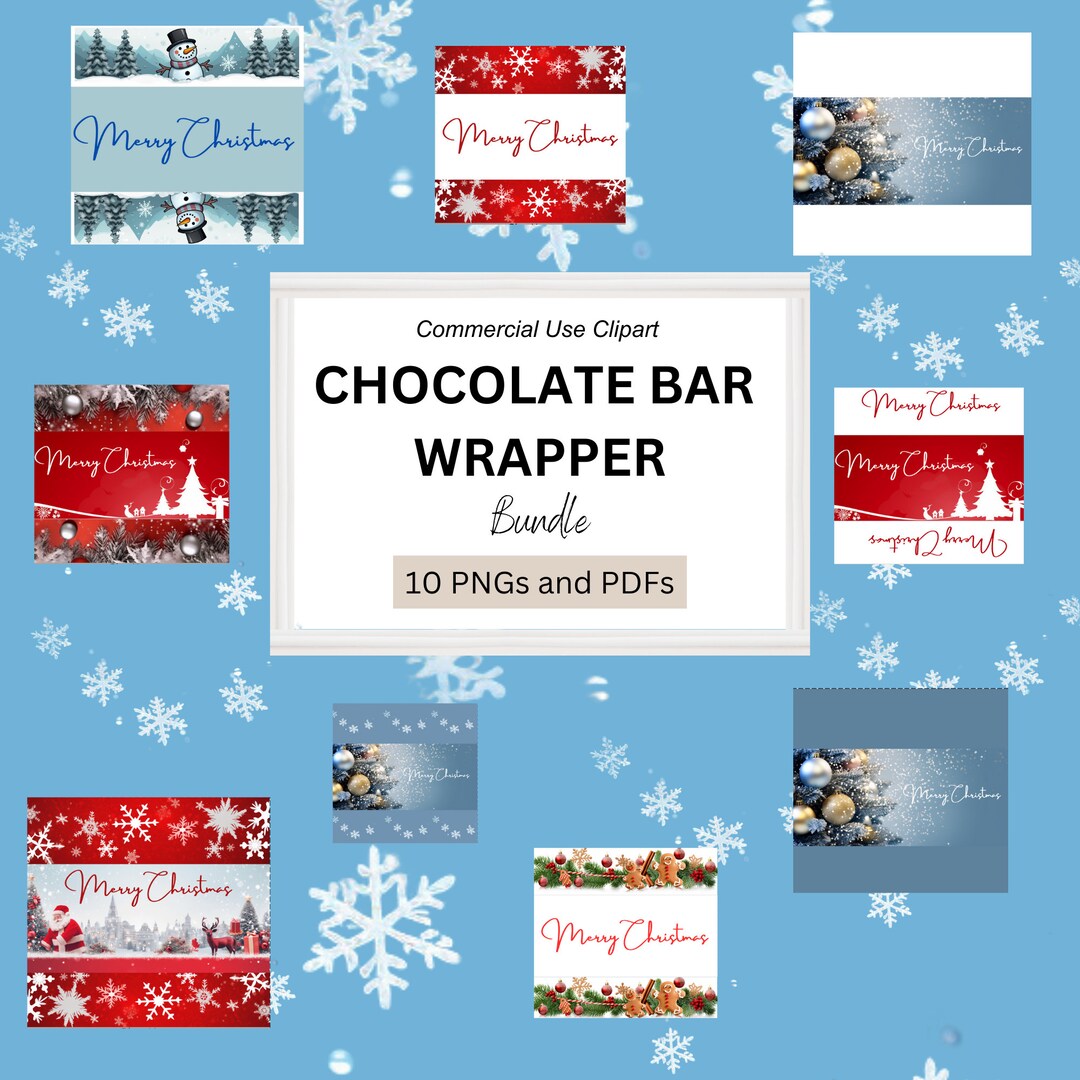 Chocolate Wrapper Christmas Bundle - PNG and PDF - Etsy