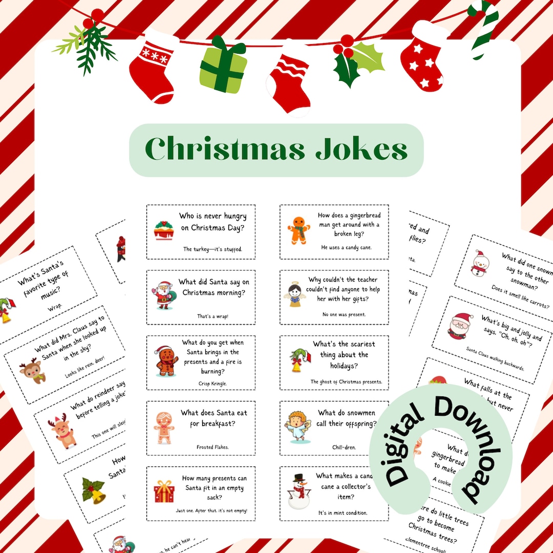Christmas Lunch Box Jokes, Lunch Box Notes for Kids, Christmas Lunchbox ...