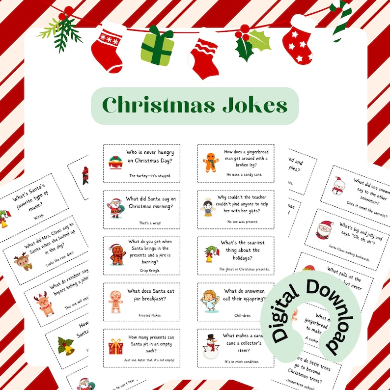 Christmas Lunch Box Jokes, Lunch Box Notes for Kids, Christmas Lunchbox ...
