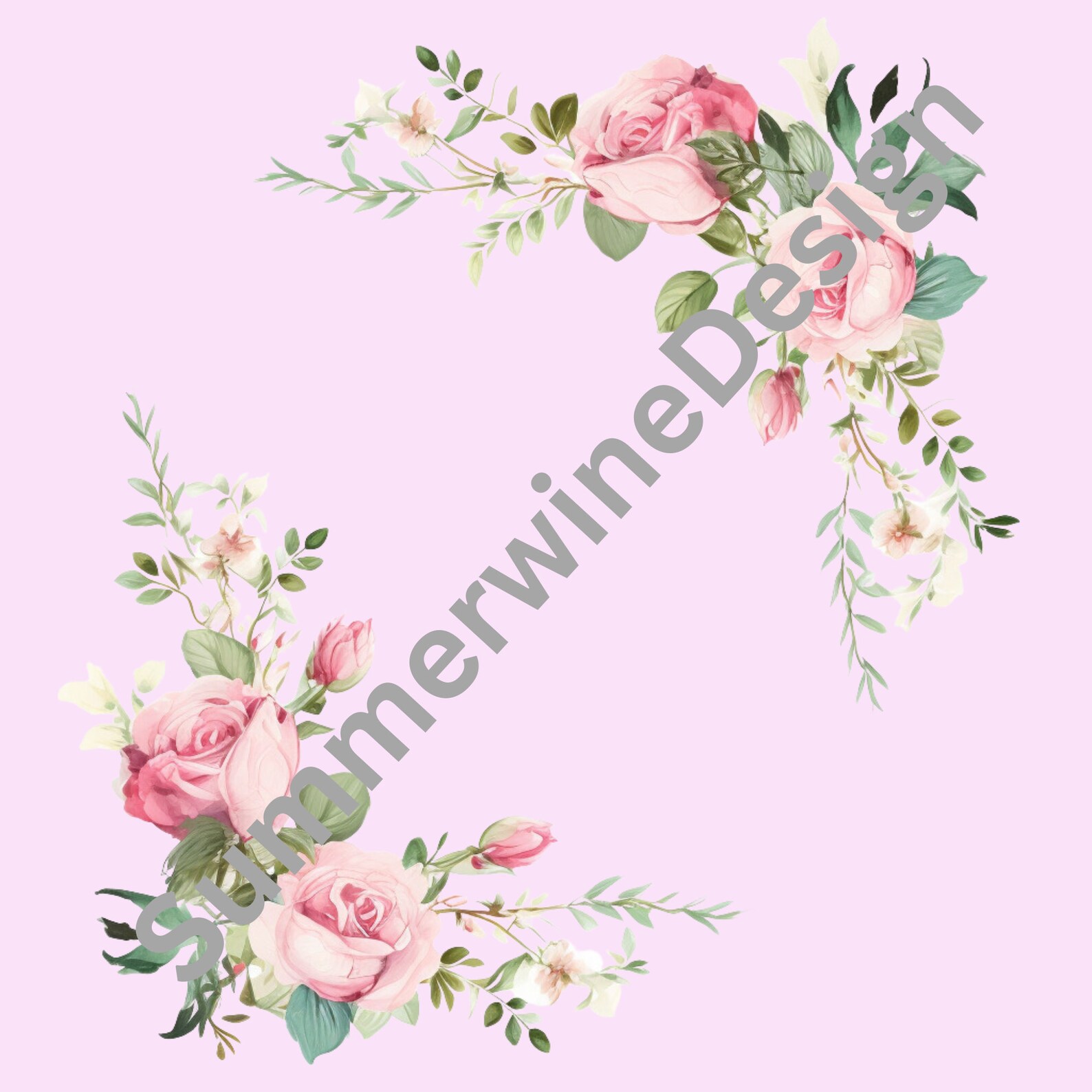 Rose Border Frame PNG Clipart - Etsy