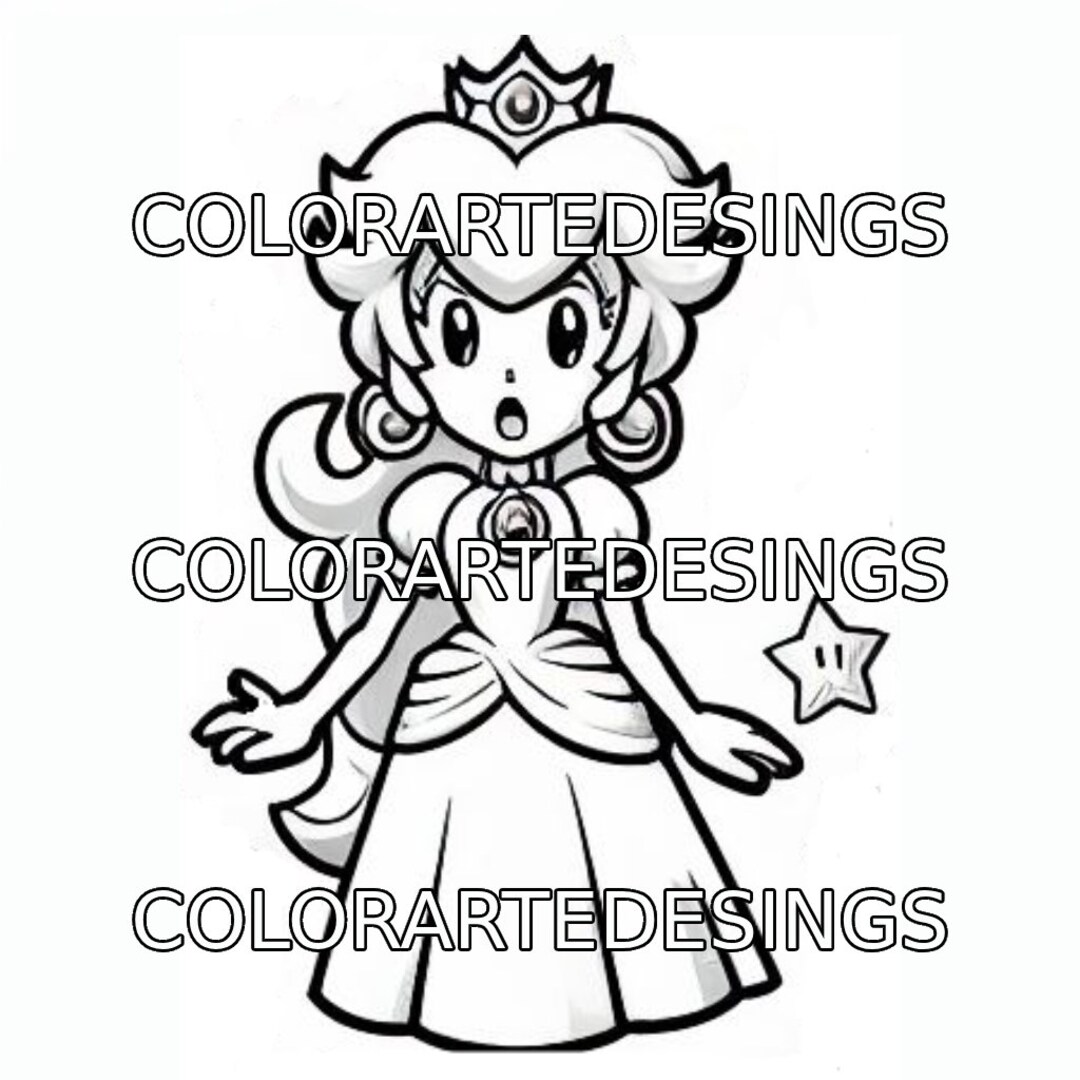 Super Mario Princess Peach for Coloring / Super Mario Princess Peach ...