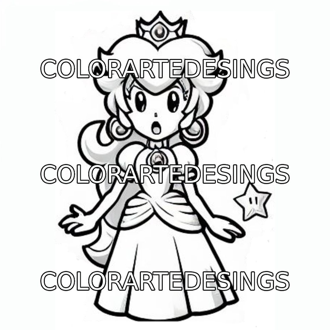 Super Mario Princess Peach for Coloring / Super Mario Princess Peach ...